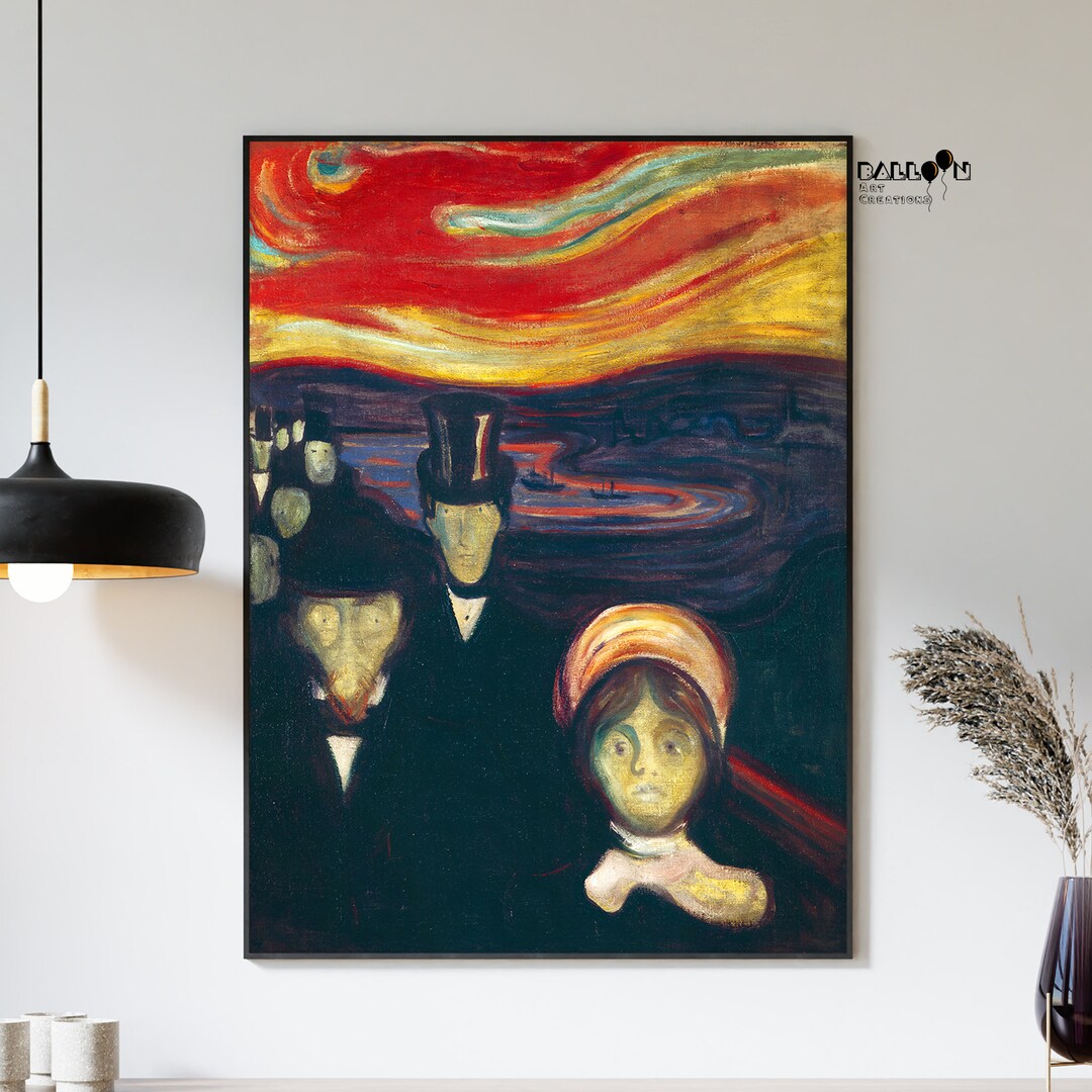 Edvard Munch, Anxiety, 1894, Edvard Munch Print, Landscape Poster ...