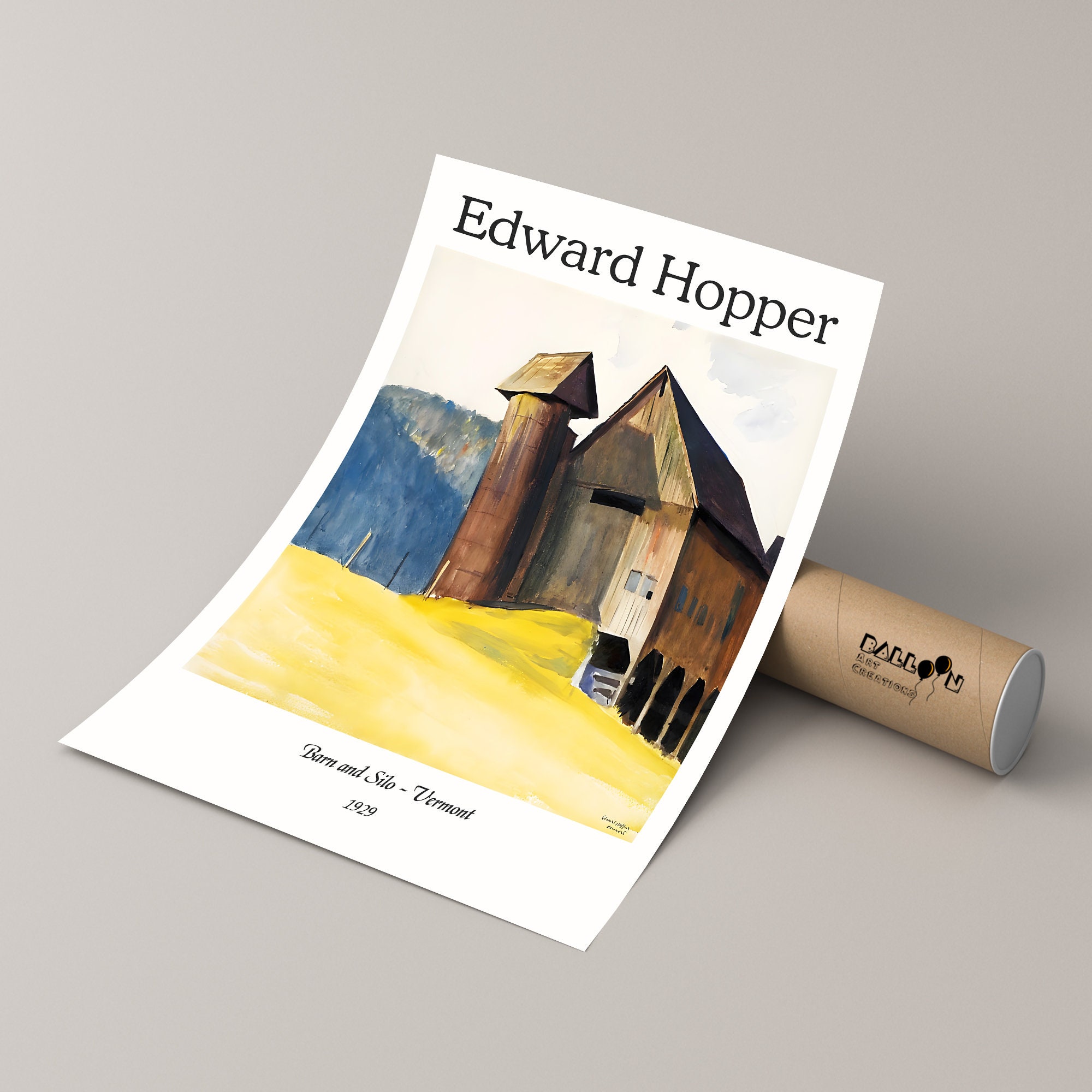 Edward Hopper, Barn and Silo-vermont, 1929, Edward Hopper Wall Poster ...