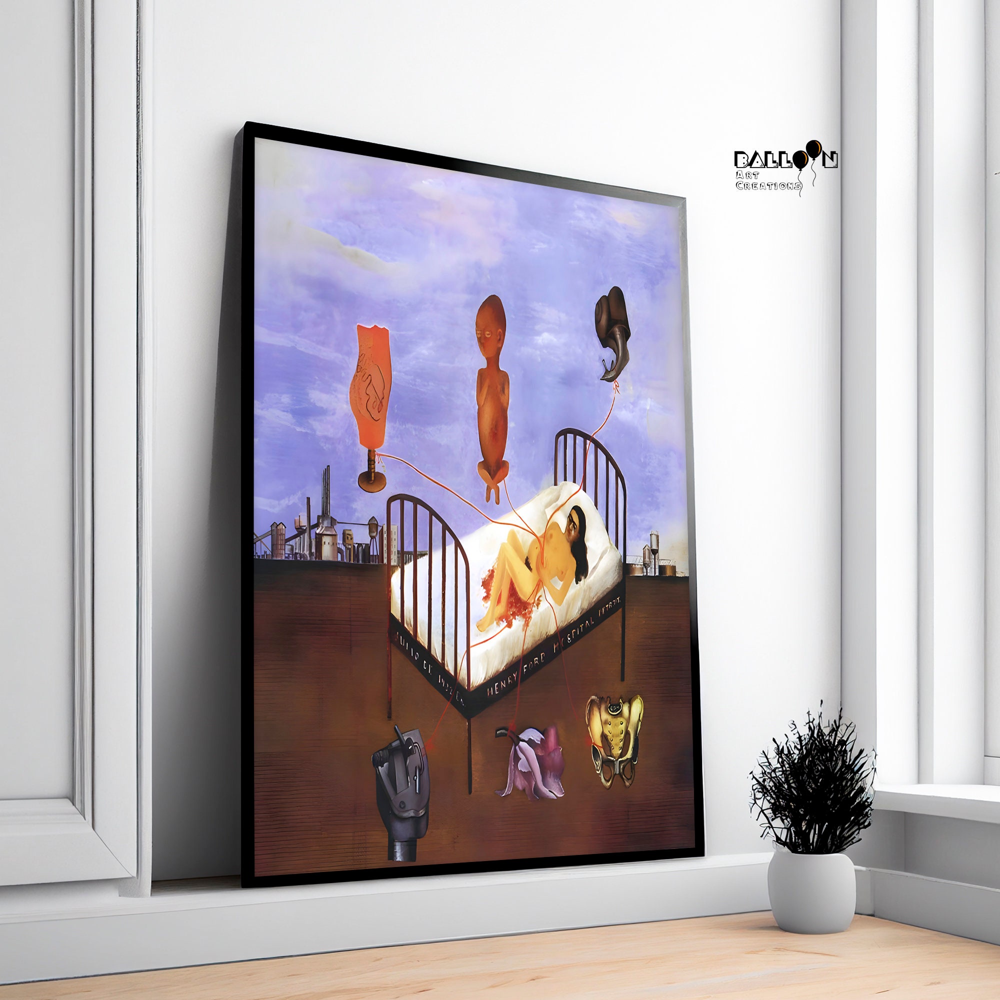 Frida Kahlo, Henry Ford Hospital-la Cama Volando, 1932, Frida Kahlo ...