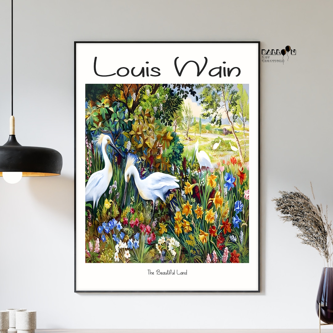 Louis Wain, the Beautiful Land, Louis Wain Cat Poster, Exhibition ...