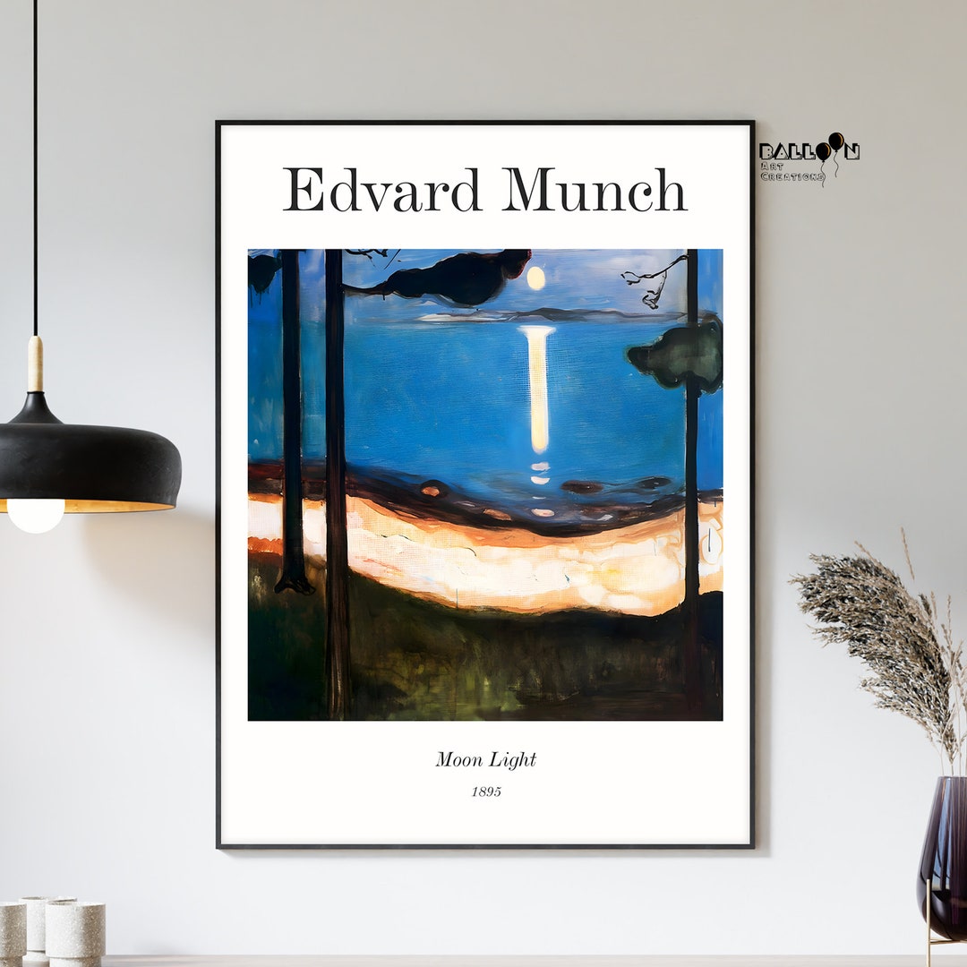 Edvard Munch, Moon Light, 1895, Edvard Munch Print, Munch Wall Poster ...