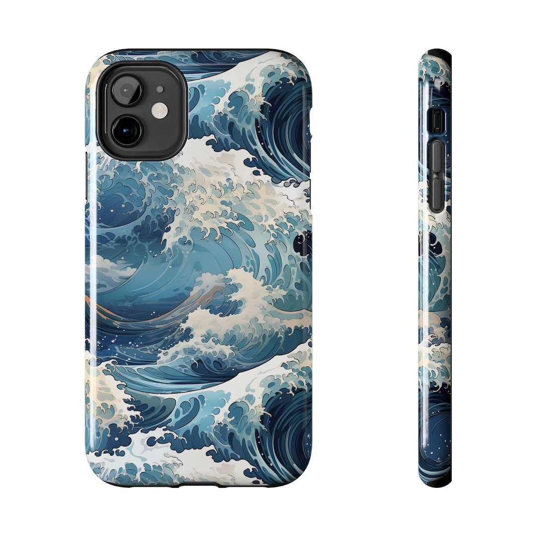 Blue Waves Phone Case, iPhone & Samsung, Ocean Wave Pattern - Etsy