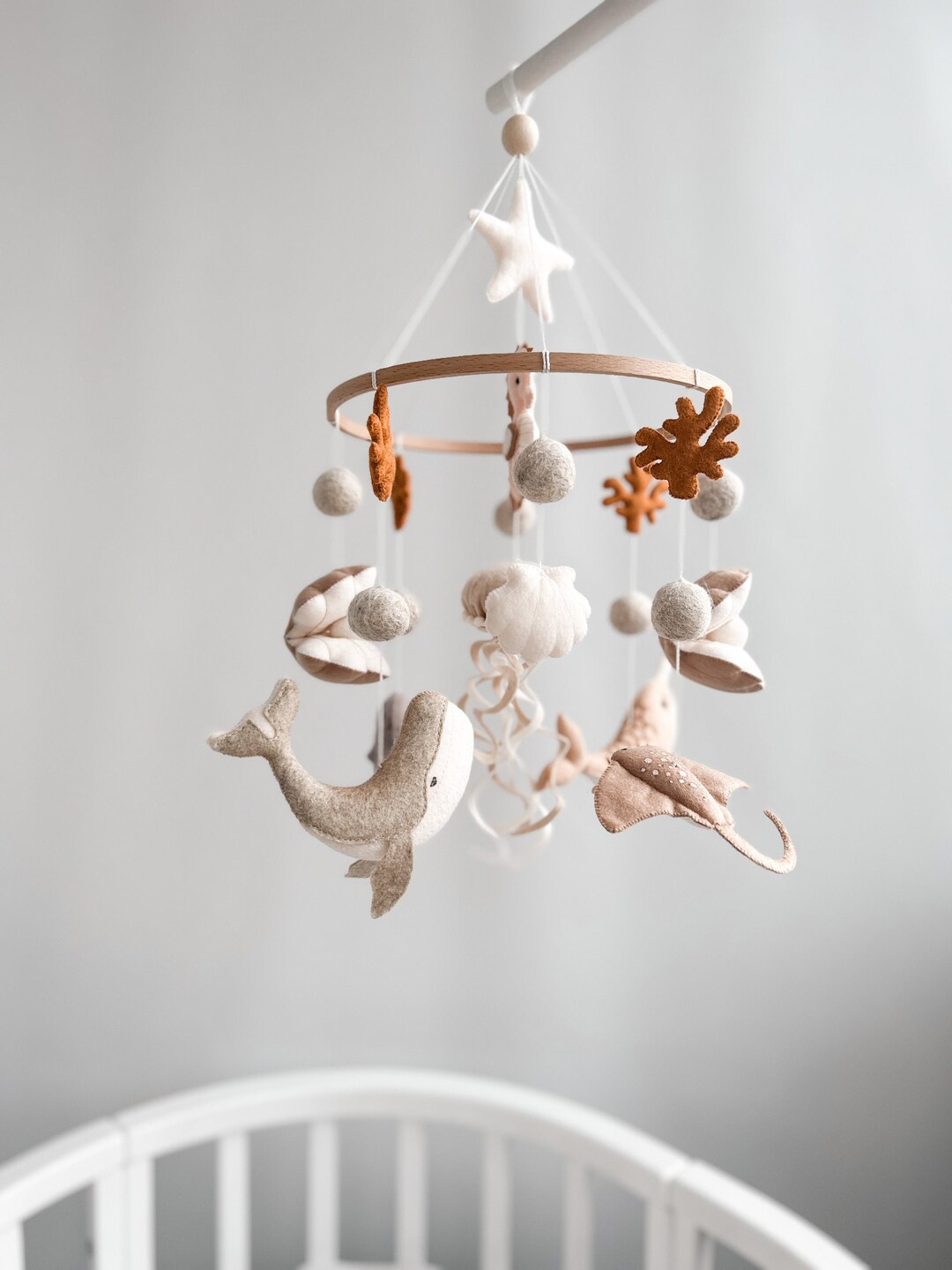 Ocean Baby Mobile for Crib, Sea Theme Nursery Decor, Handmade Under the ...
