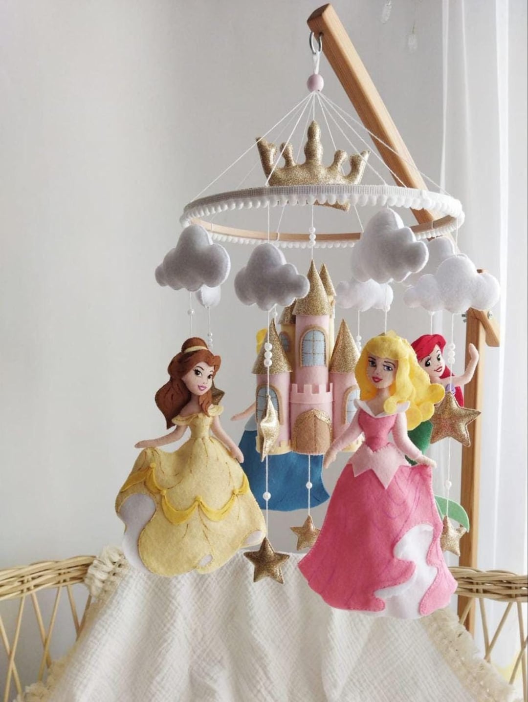 Disney Princess Mobile. Cute Baby Shower Gift Baby Girl. Crib Rose Baby ...