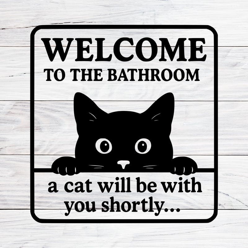 Funny Cat Bathroom Svg - Etsy