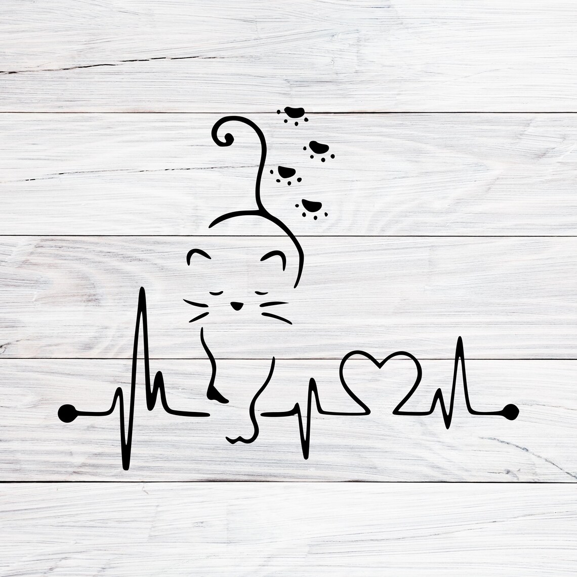 Cat Heartbeat Svg, Png, Jpg, Shirt Design for Pet Lovers (digital ...