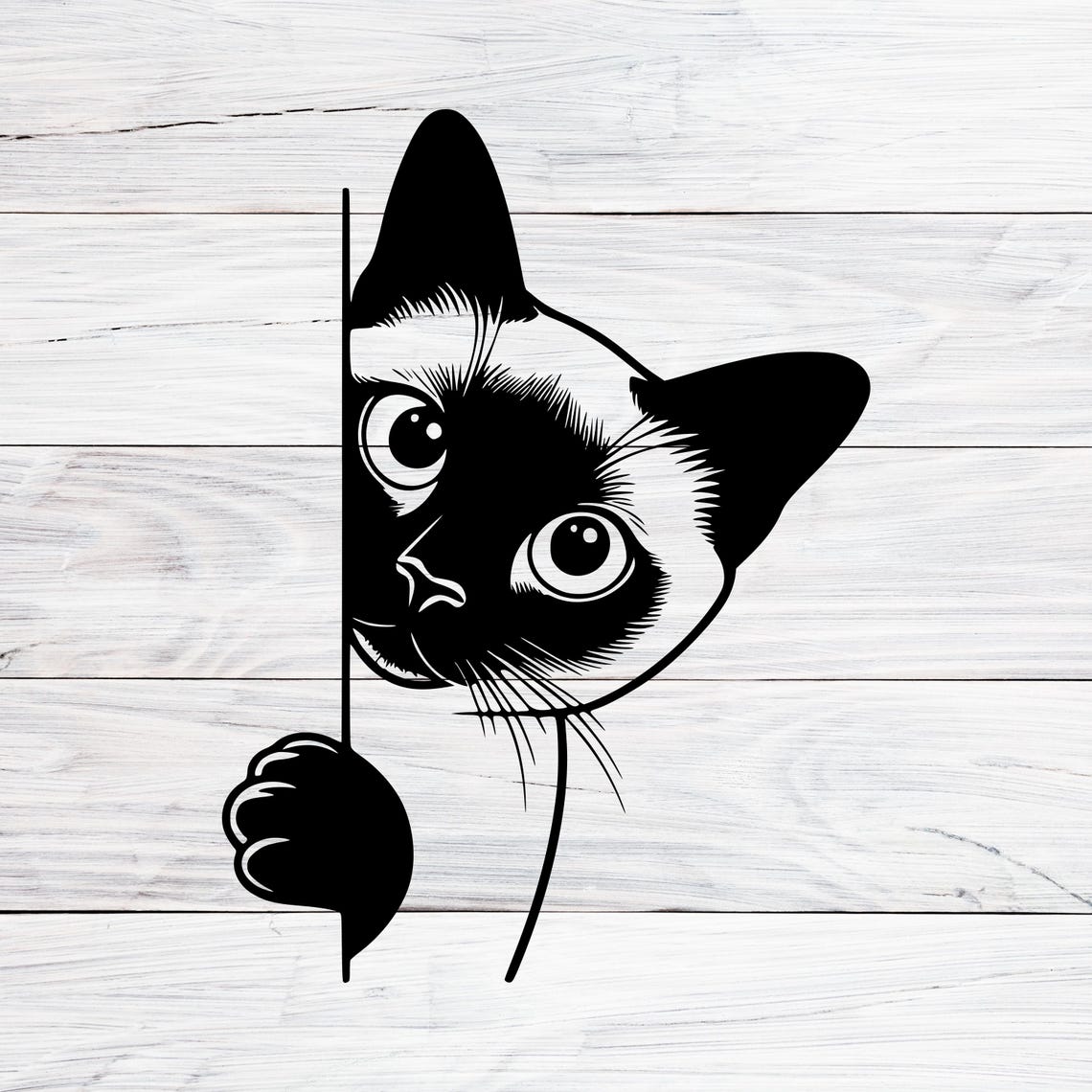 Siamese Cat Svg, Siamese Cat Peeking Design, for Scrapbooking, Wall ...