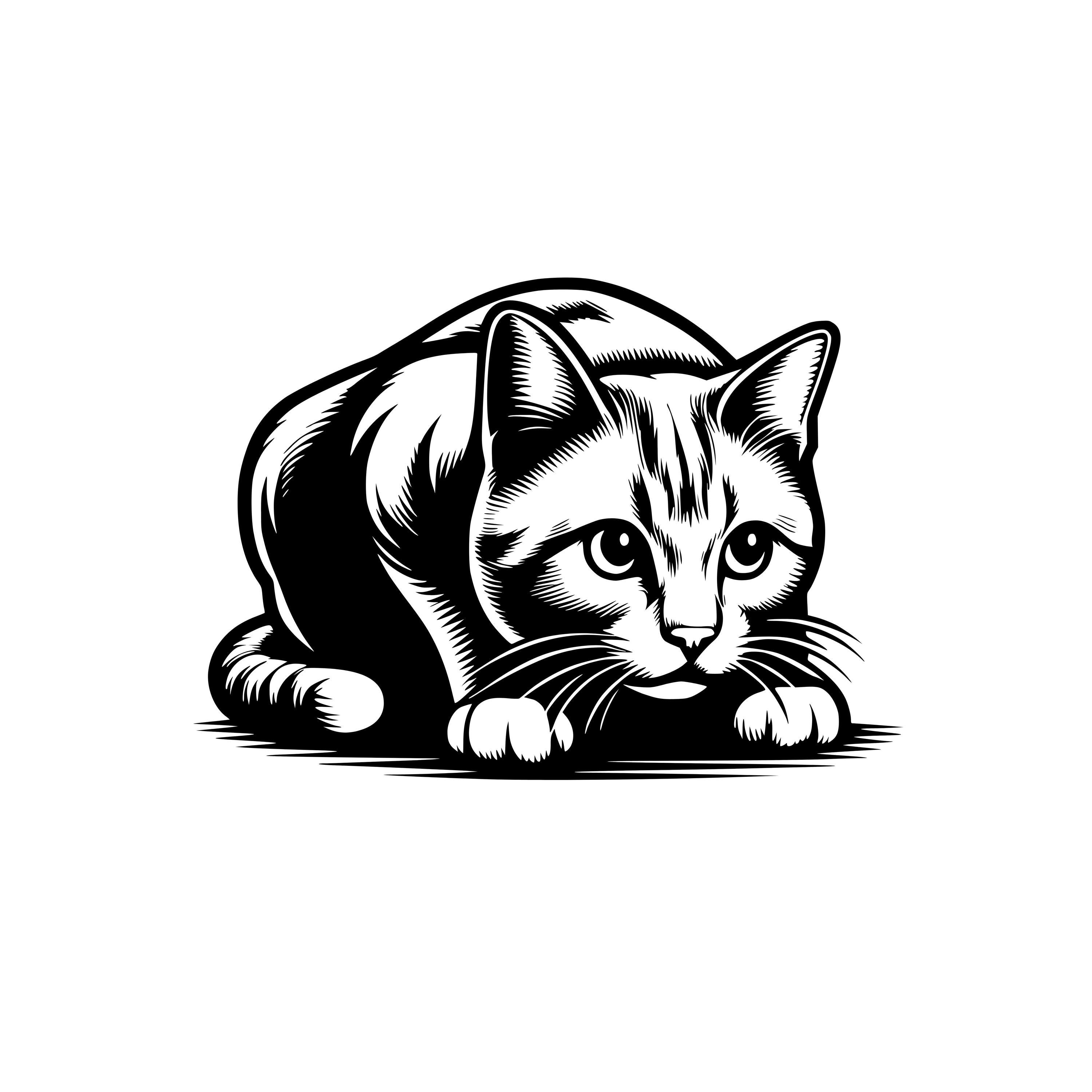 Ginger Cat Svg, Ginger Cat Stalking Design, Digital Print for T-shirts ...