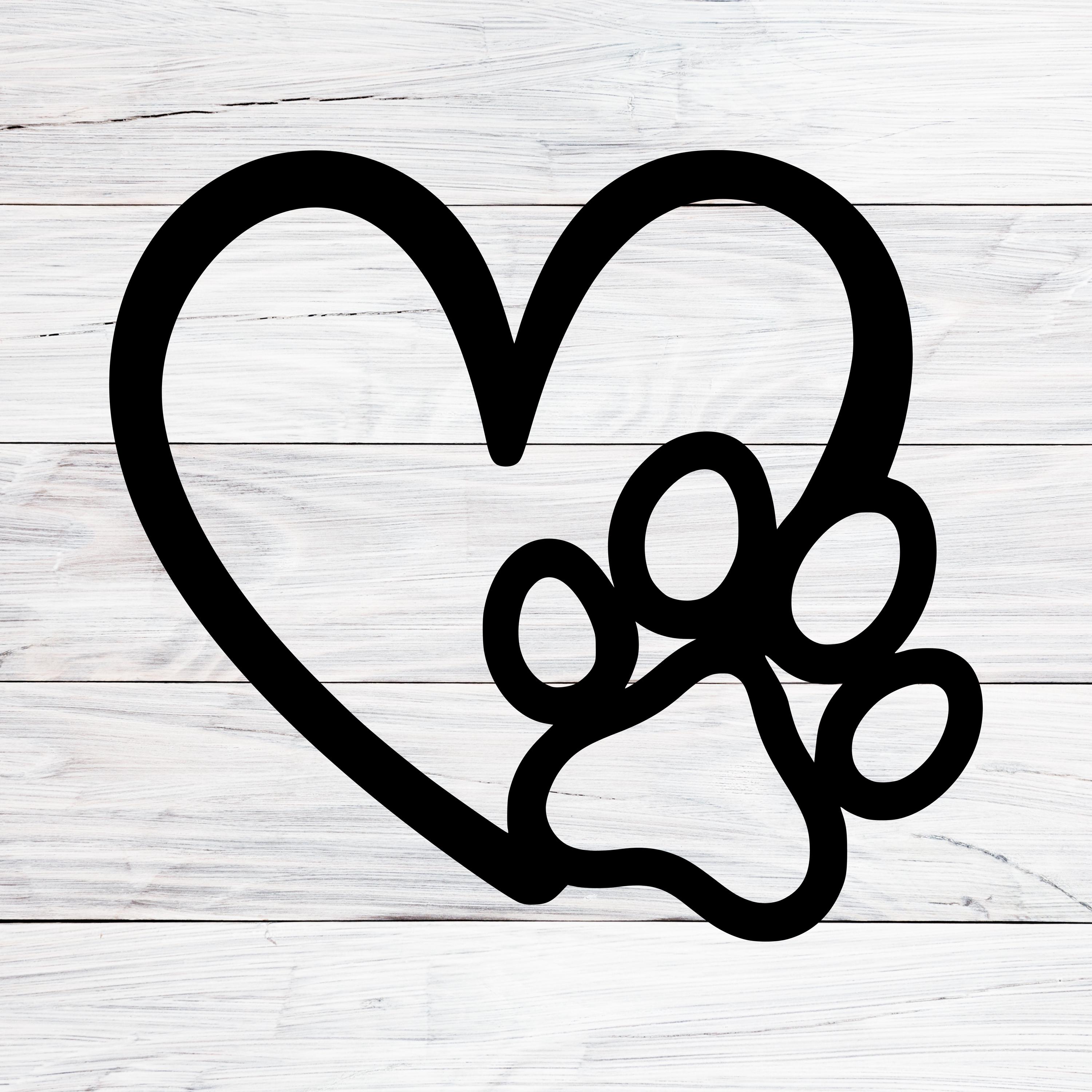 Heart and Paw Print Svg, Puppy Love Graphic Art, Svg File for Cricut ...