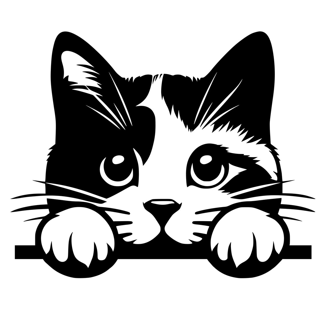 Calico Cat Svg, Calico Cat Peeking Design, Cute Cat Vector, for Decor ...