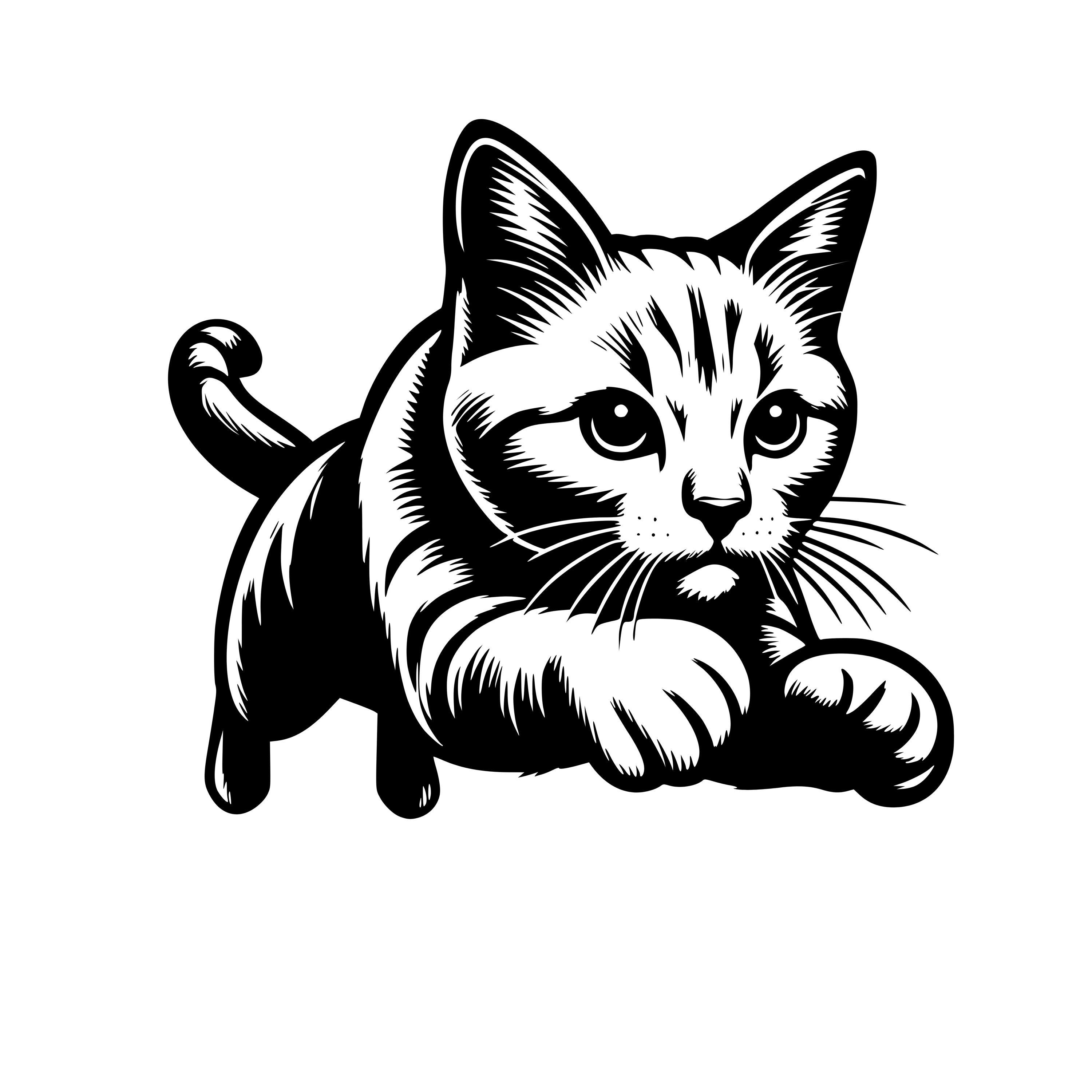 Ginger Cat Svg, Leaping Cat Vector, Jumping Ginger Cat Clipart, Digital ...