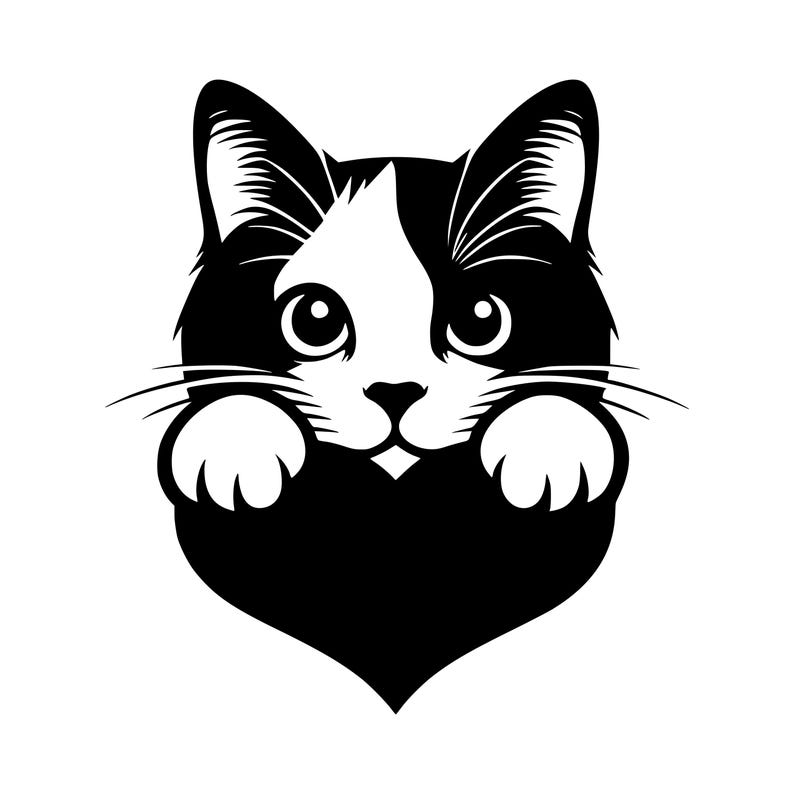 Calico Cat Svg, Calico With Heart, Cute Cat Vector, for T-shirts, Mugs ...