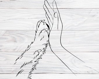 Hand-paw Svg, Pet Owner Svg, Owner and Pet Hand Svg, Pet Lover Svg ...