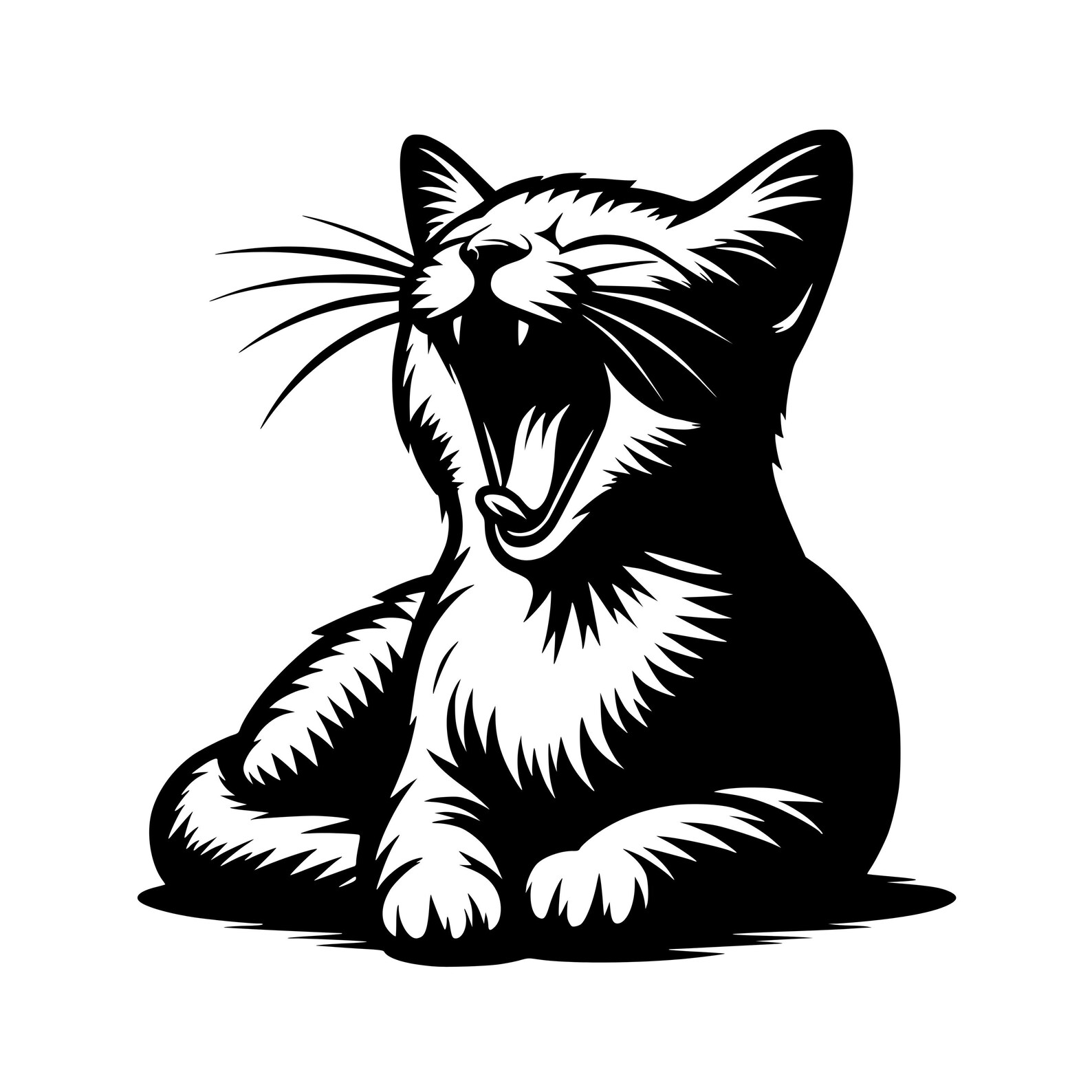 Ginger Cat Svg, Yawning Ginger Cat Design, Cute Cat Art, Ideal for ...