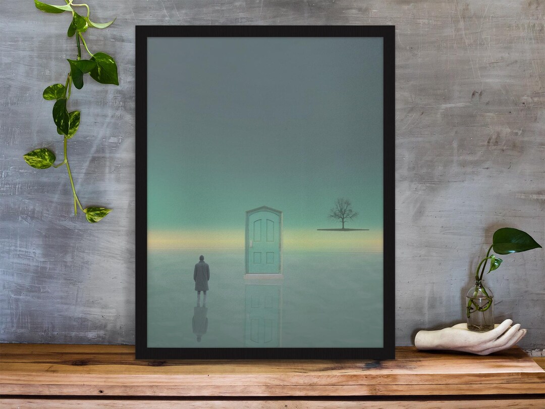 Surreal Door Digital Art | Dreamlike Minimalist Landscape | Modern Wall ...