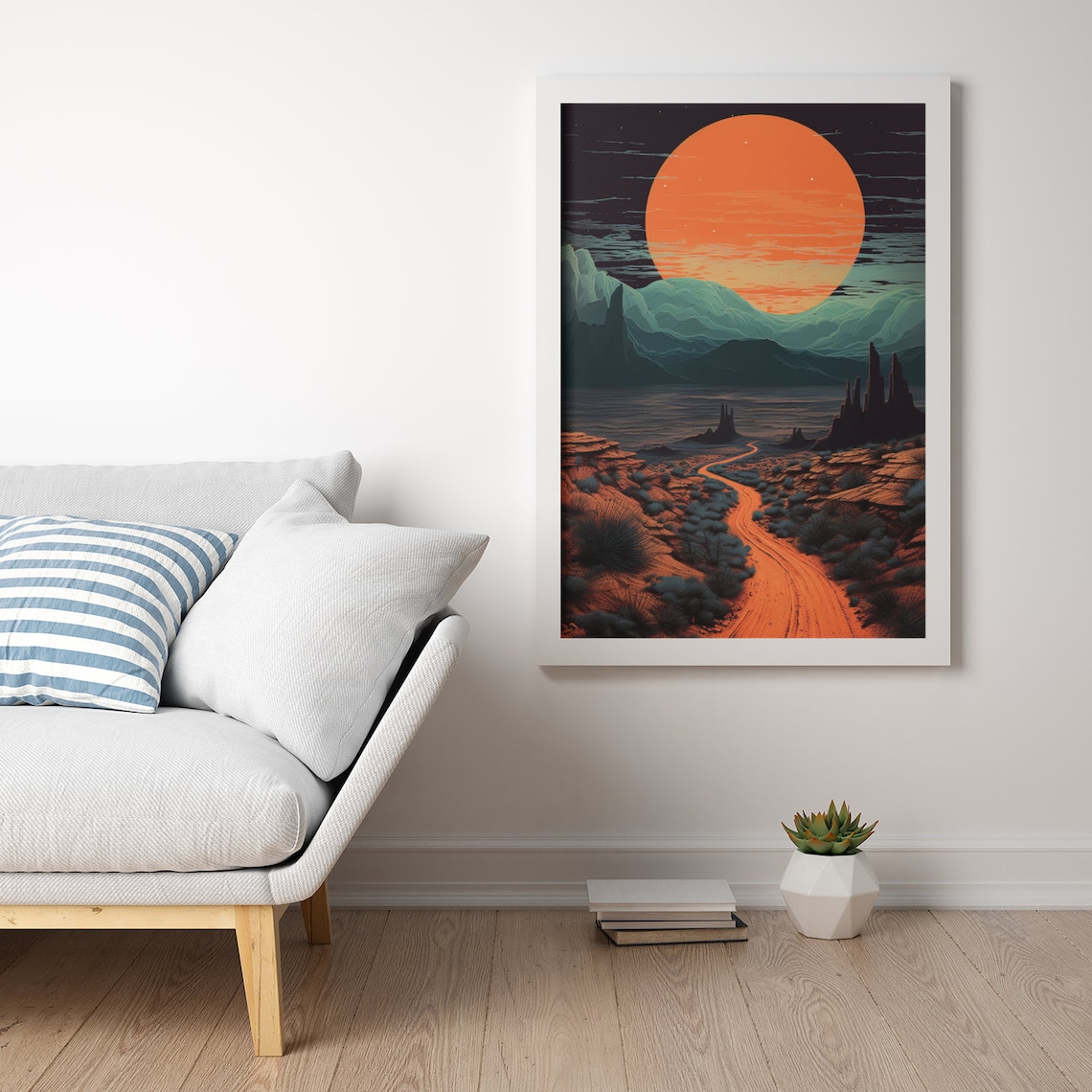 DESERT / Space Landscape Cosmic Art Retro Futuristic Art Vintage ...