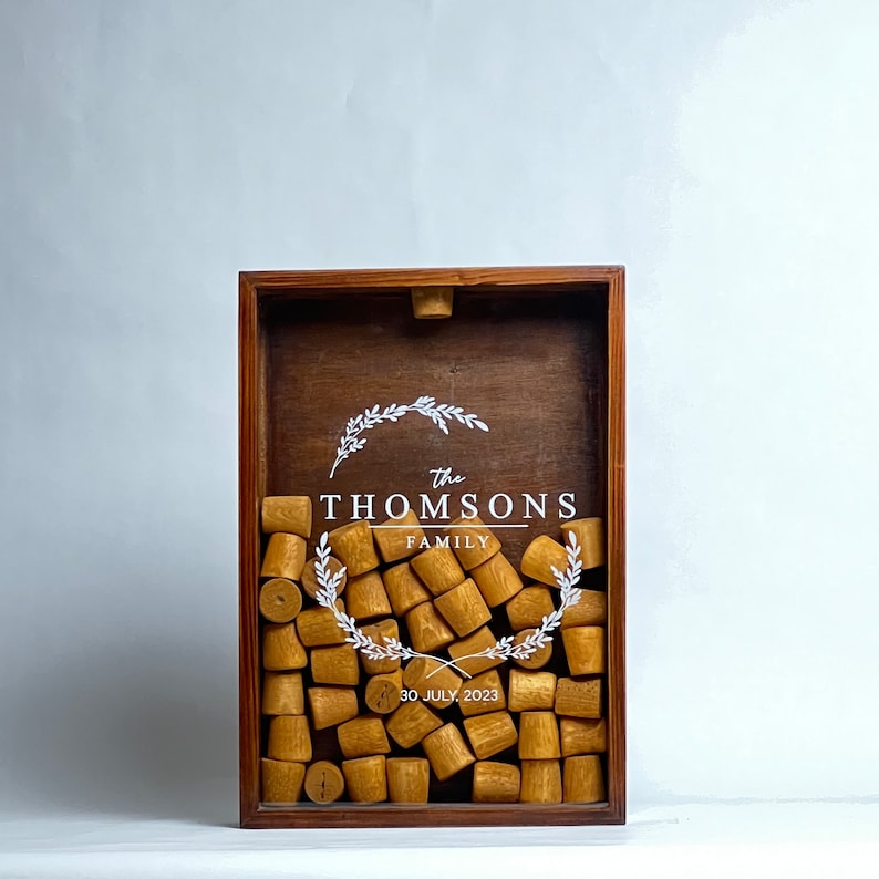 Custom Wine Cork Holder Oakwood Cork Shadow Box Wooden Cork Keeper ...