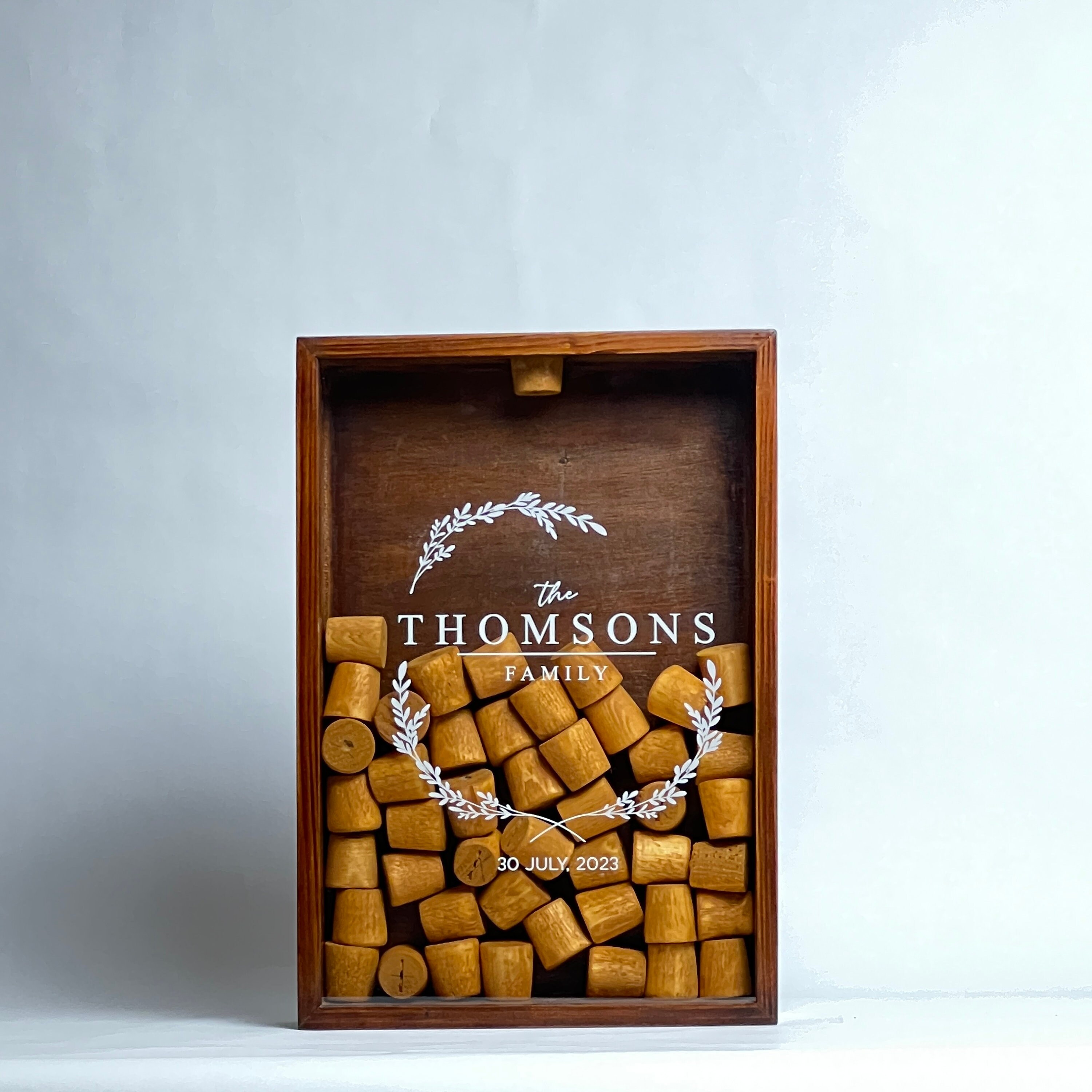 Custom Wine Cork Holder Oakwood Cork Shadow Box Wooden Cork Keeper ...