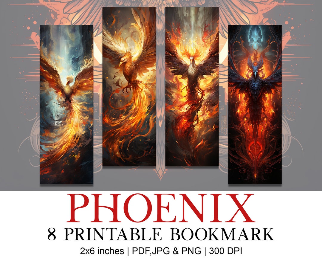 Phoenix Bird Art Decor | Bookmark Design, Reading Mode, Bookstack, Book ...