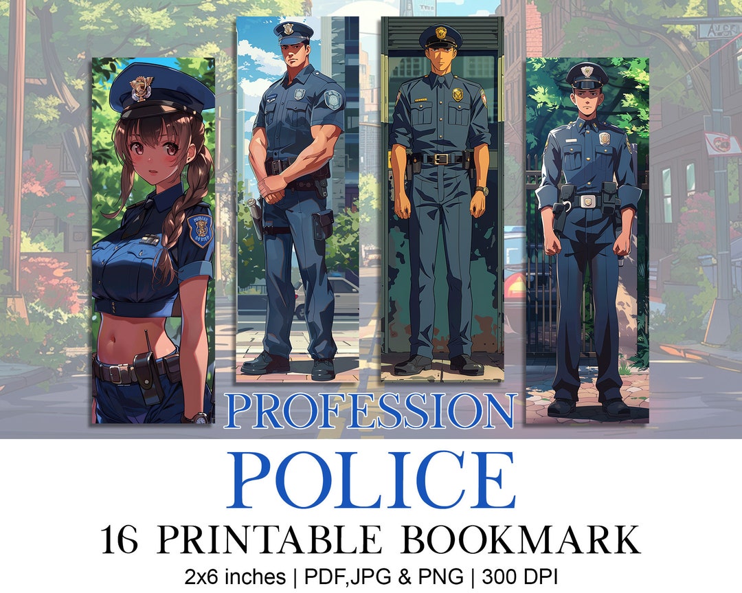 Police Policeman Policewoman Bookmark Design, Reading Mode, Bookstack ...