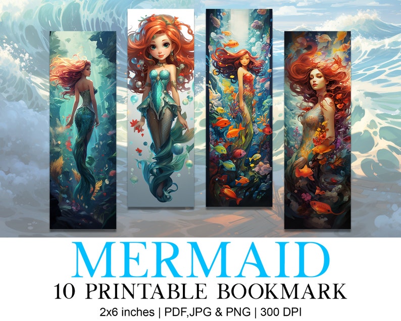 Mermaid Ocean Siren Sea | Bookmark Design, Reading Mode, Bookstack ...