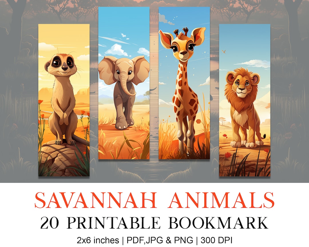 African Savannah Puppy Printable Bookmark Designs, Aesthetic Bookmark ...