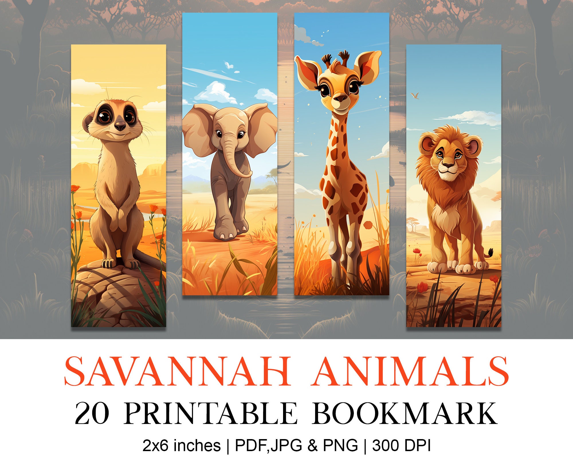 African Savannah Puppy Printable Bookmark Designs, Aesthetic Bookmark ...