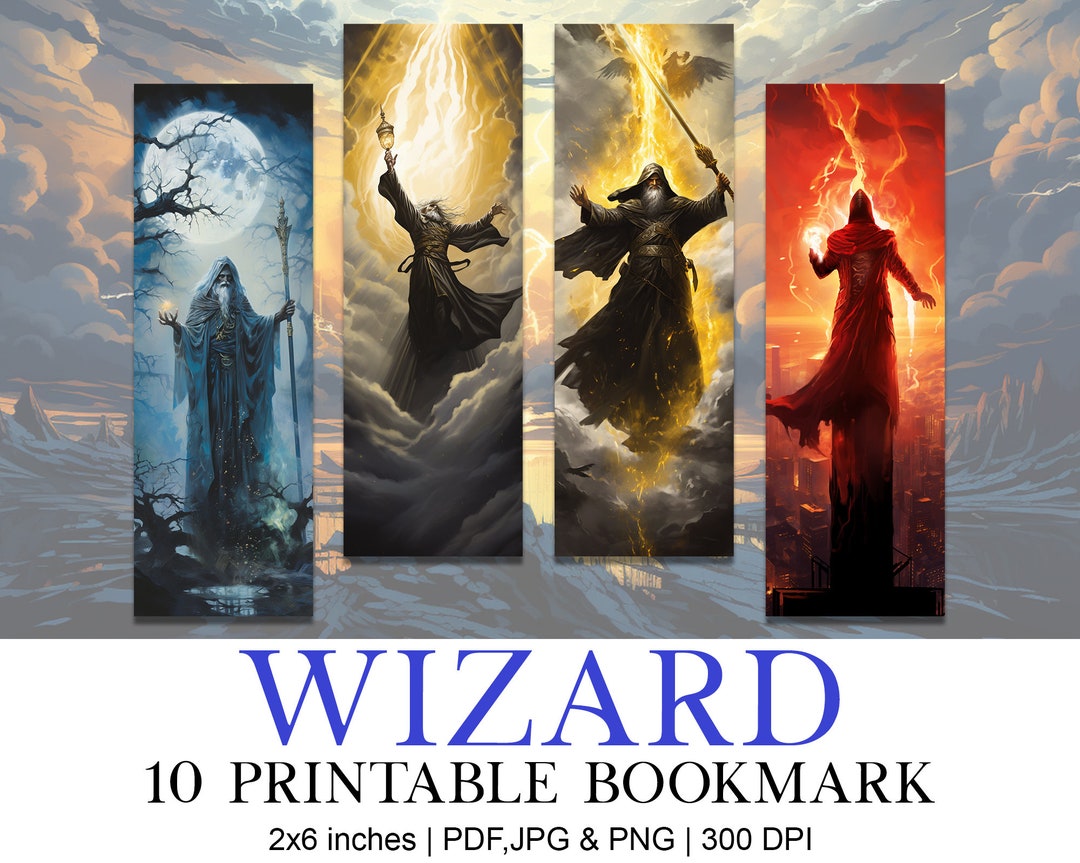 Magic Wizard Man Bookmark Design, Reading Mode, Bookstack, Book Worm ...