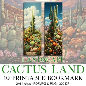 Cactus Land Desert Bookmark Design, Reading Mode, Bookstack, Book Worm ...