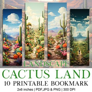Cactus Land Desert Bookmark Design, Reading Mode, Bookstack, Book Worm ...