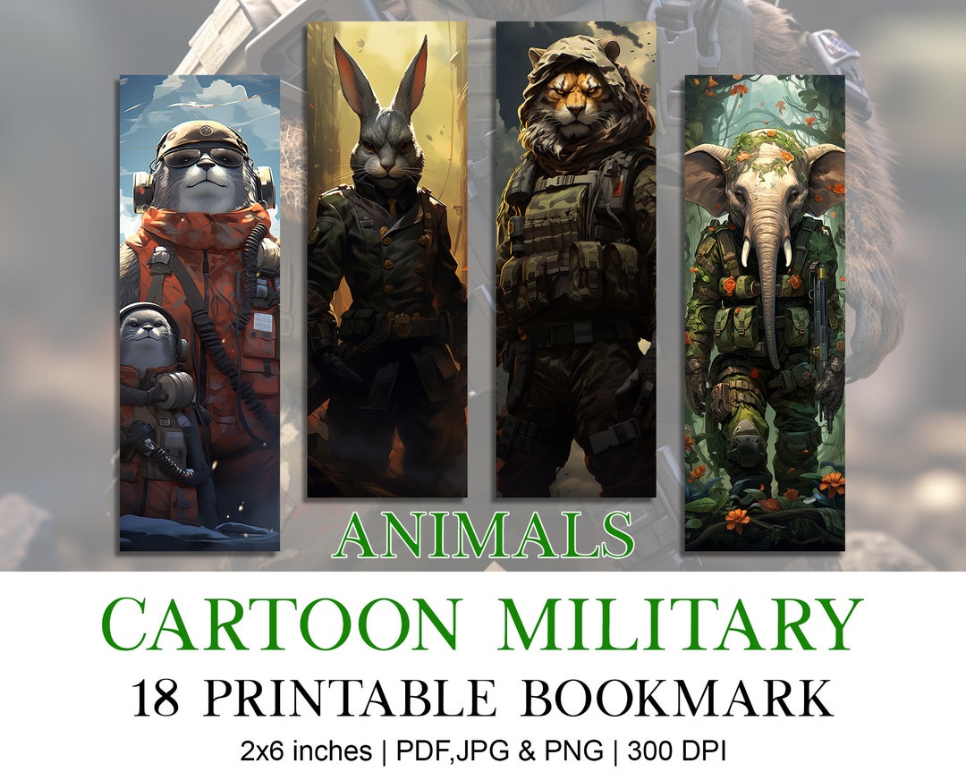 Cartoon Military Animal Army | Bookmark Design, Reading Mode, Bookstack ...