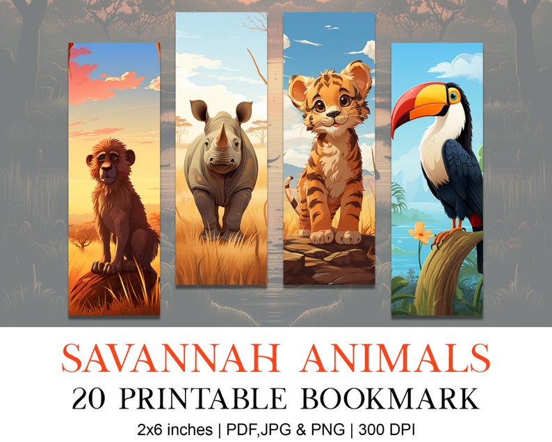 African Savannah Puppy Printable Bookmark Designs, Aesthetic Bookmark ...