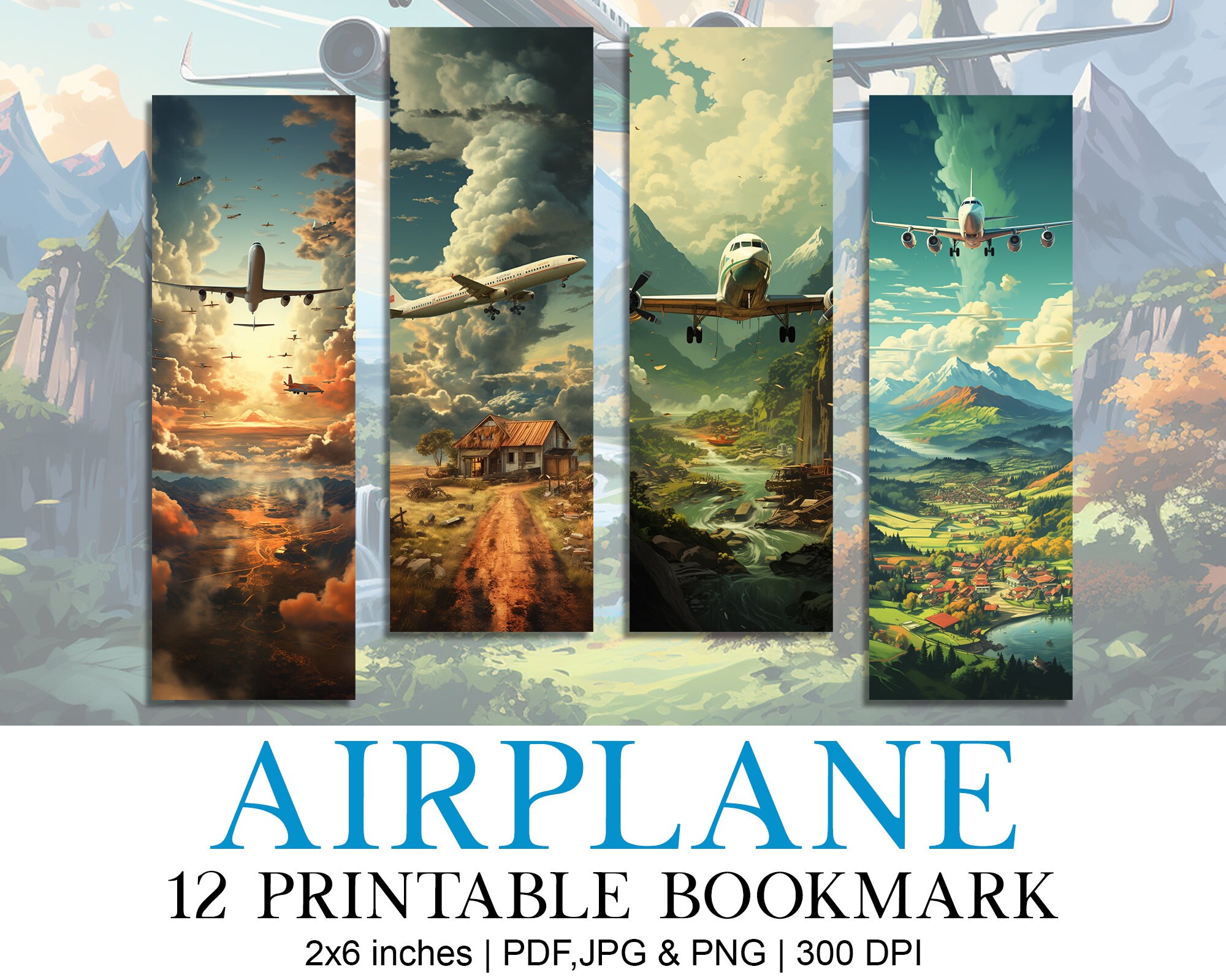 Airplane Jet Plane Bookmark Design, Reading Mode, Bookstack, Book Worm ...