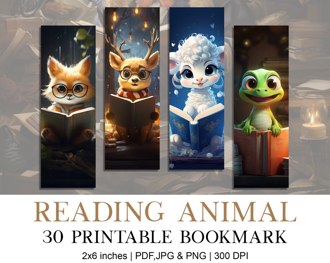 Reading Book Animals Bookmark Design, Reading Mode, Bookstack, Book ...