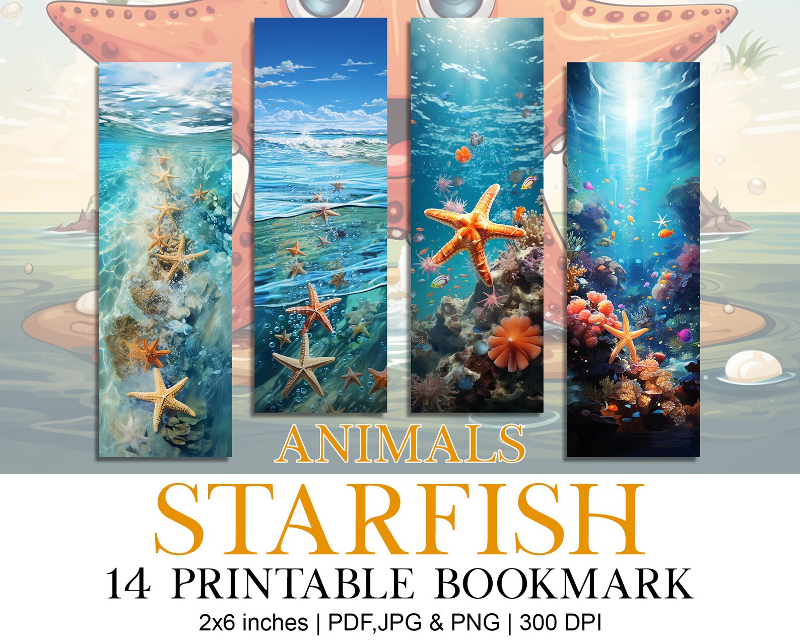Real Starfish Ocean | Bookmark Design, Reading Mode, Bookstack, Book ...