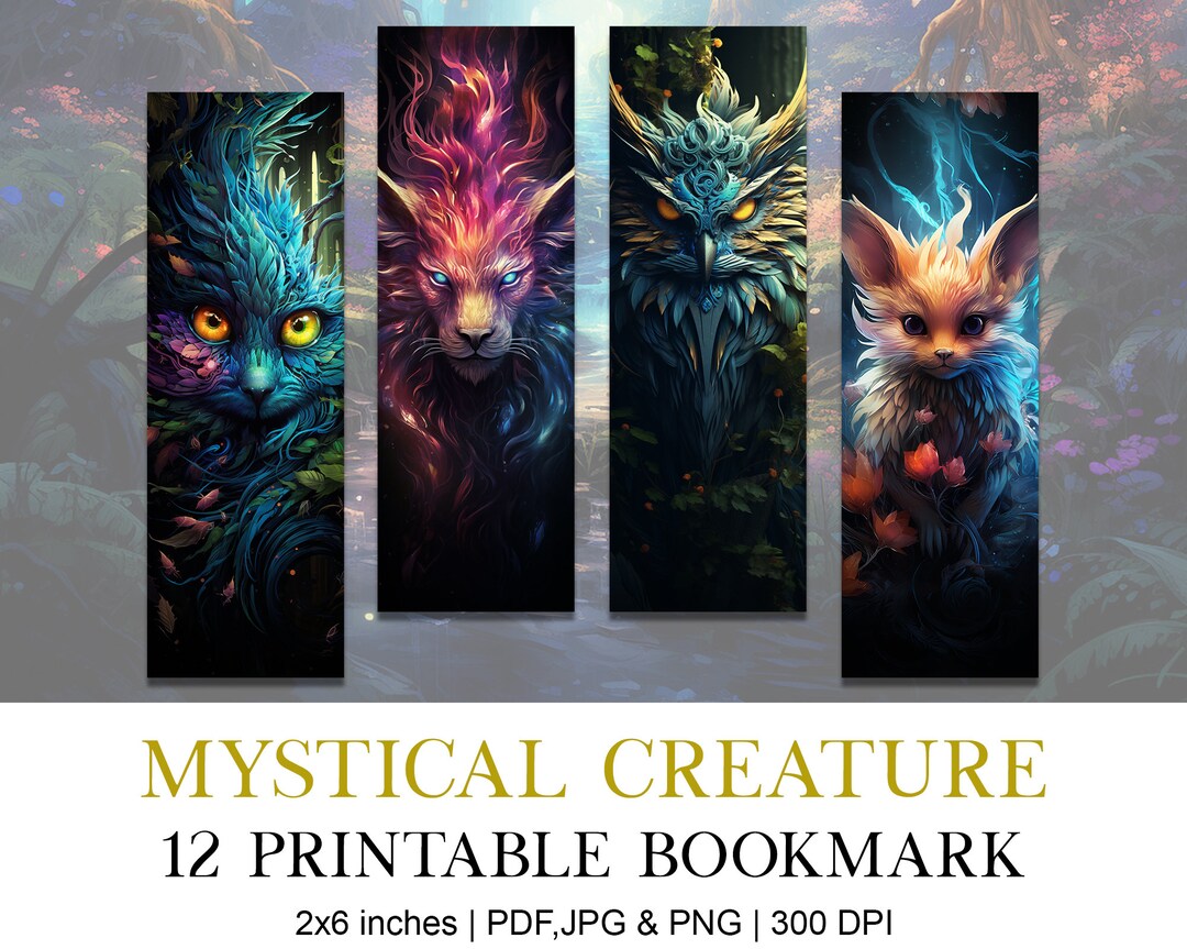 Mystical Creatures Bookmark Design, Reading Mode, Bookstack, Book Worm ...