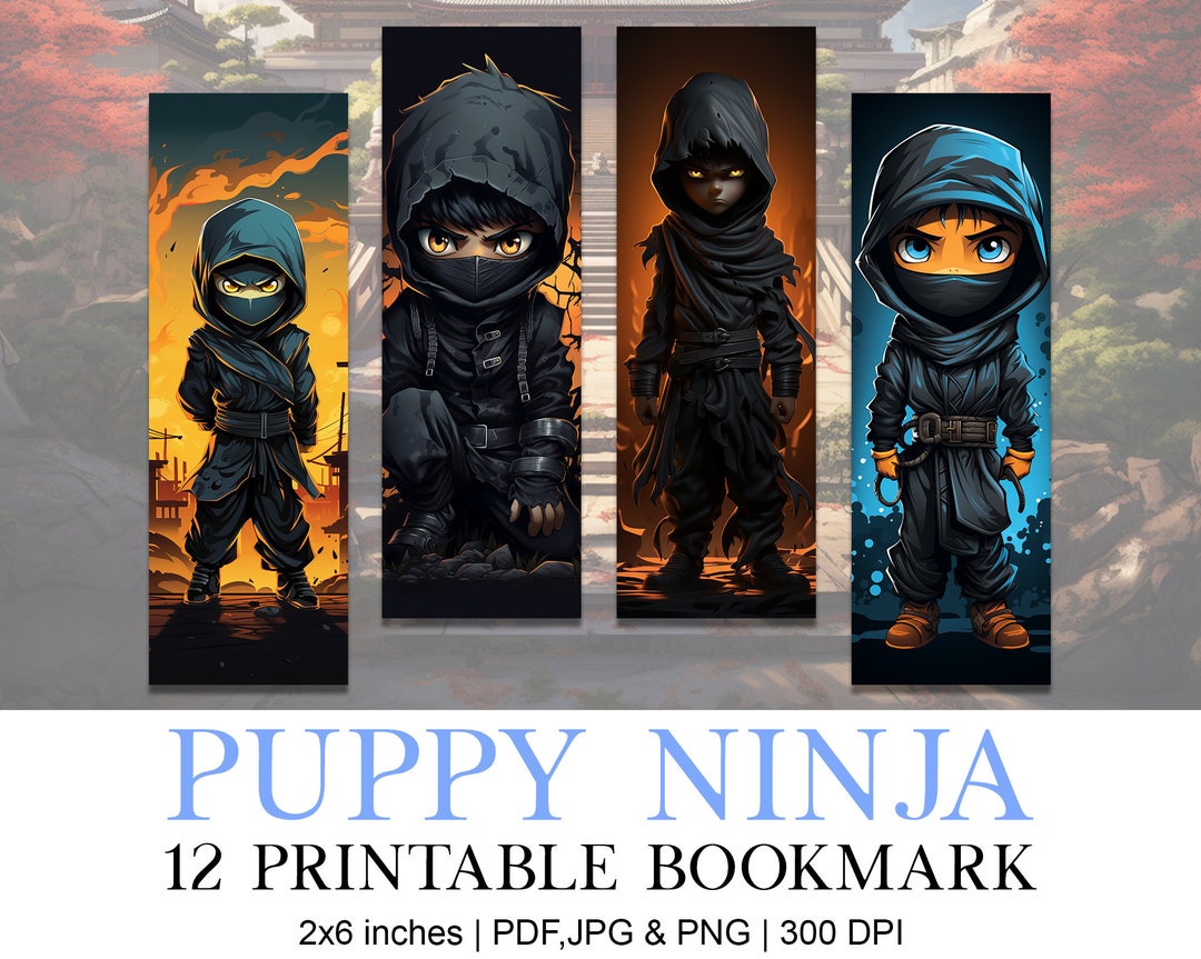 Puppy Ninja Anime Cute Bookmark Design, Reading Mode, Bookstack, Book ...