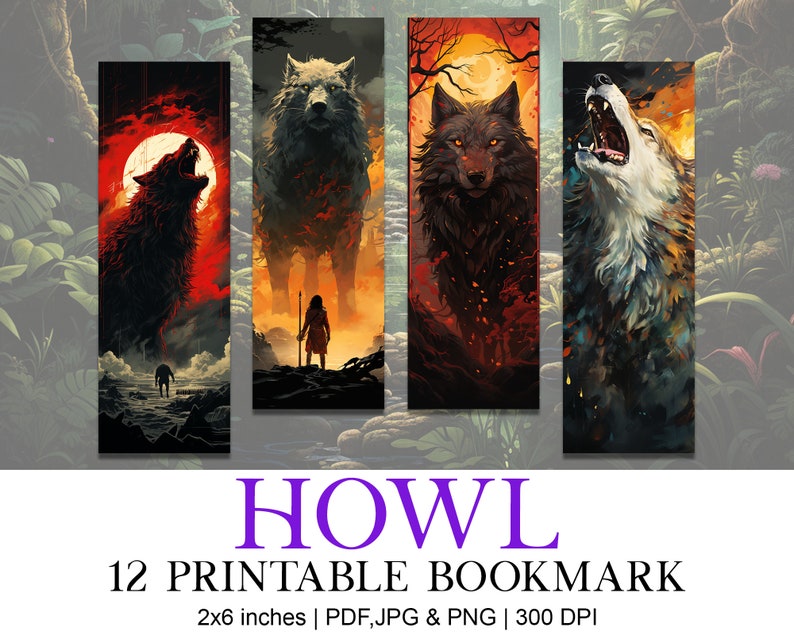 Howling Gray Wolf Bookmark Design, Reading Mode, Bookstack, Book Worm ...