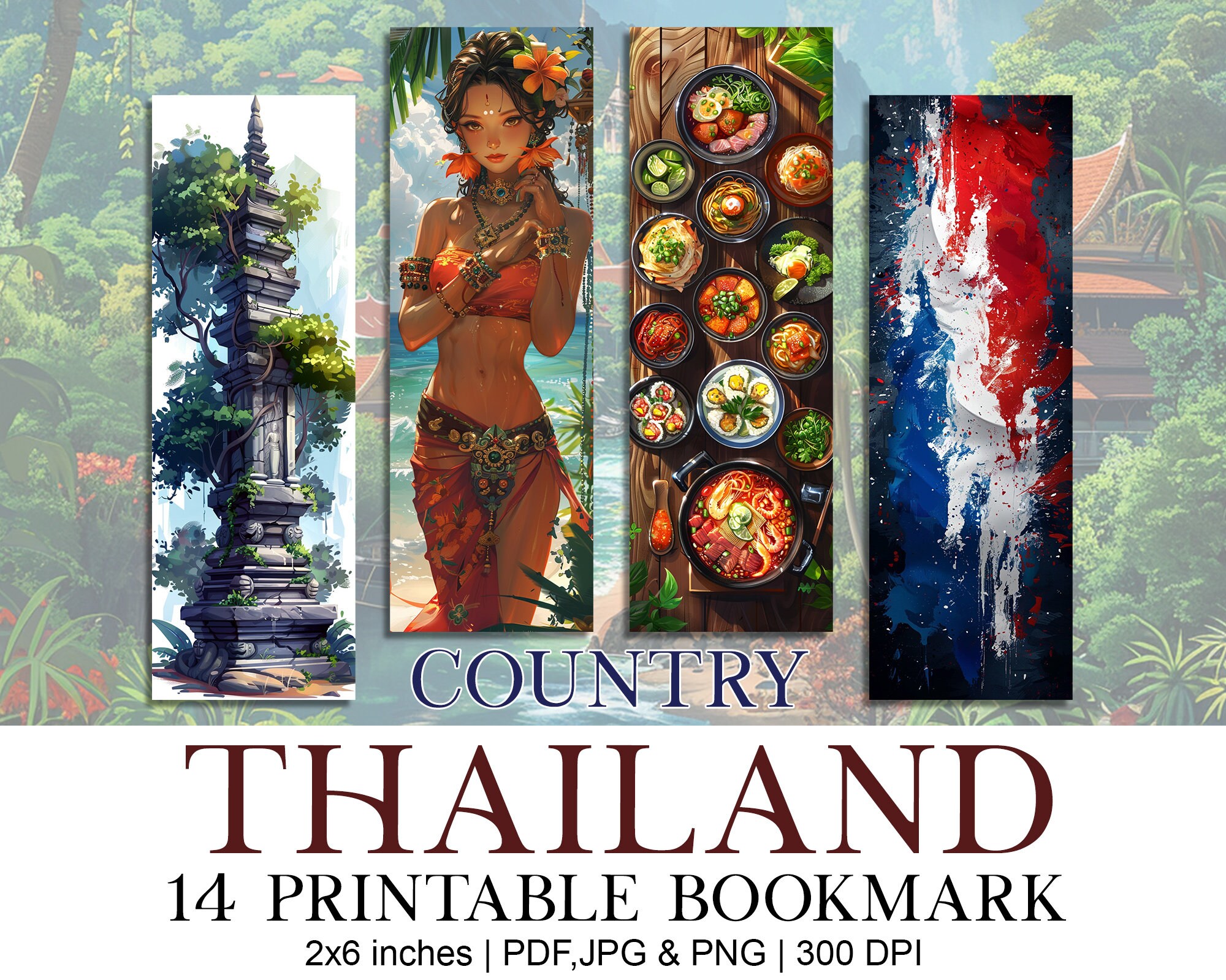 Thailand Bangkok Asia Bookmark Design, Reading Mode, Bookstack, Book Worm, Aesthetic, Printable ...