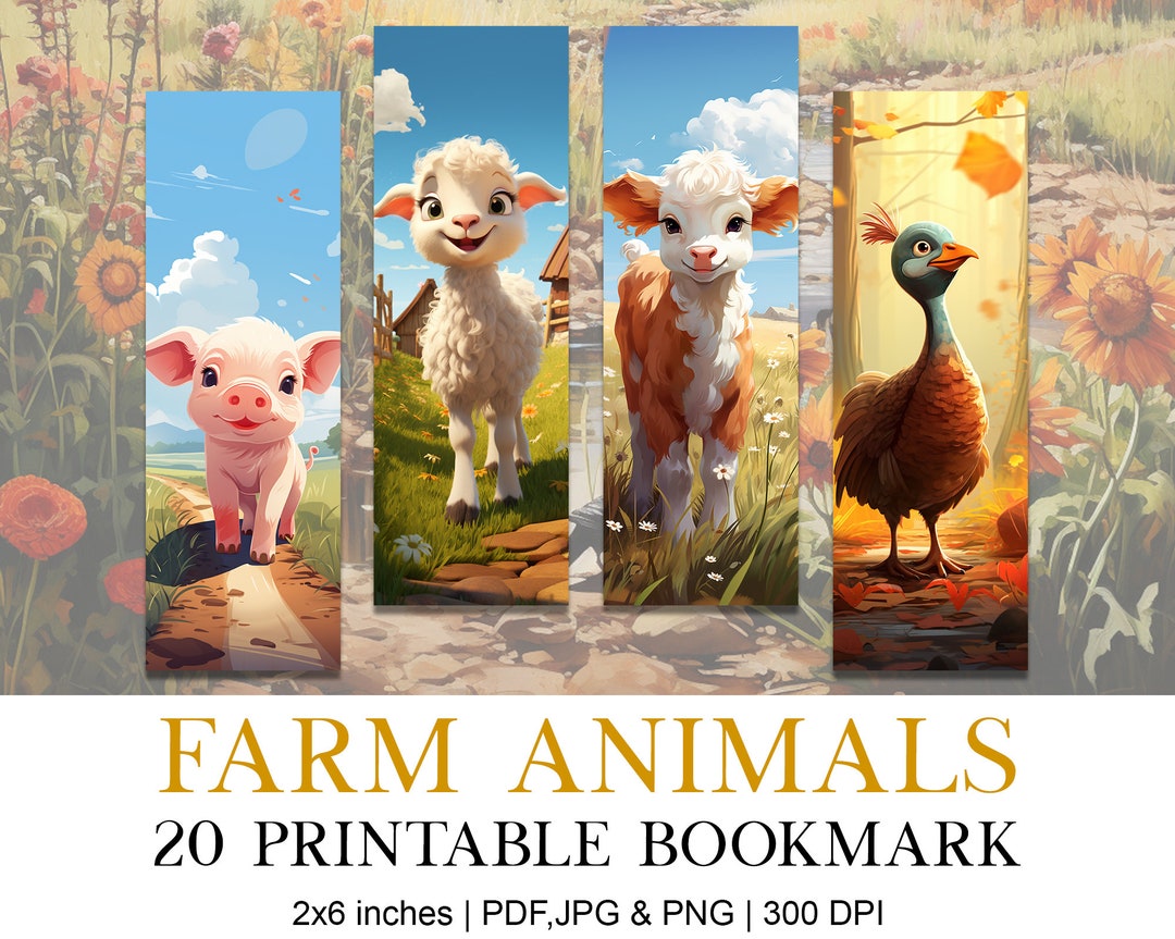 Animal Farm House Printable Bookmark Designs, Aesthetic Bookmark ...