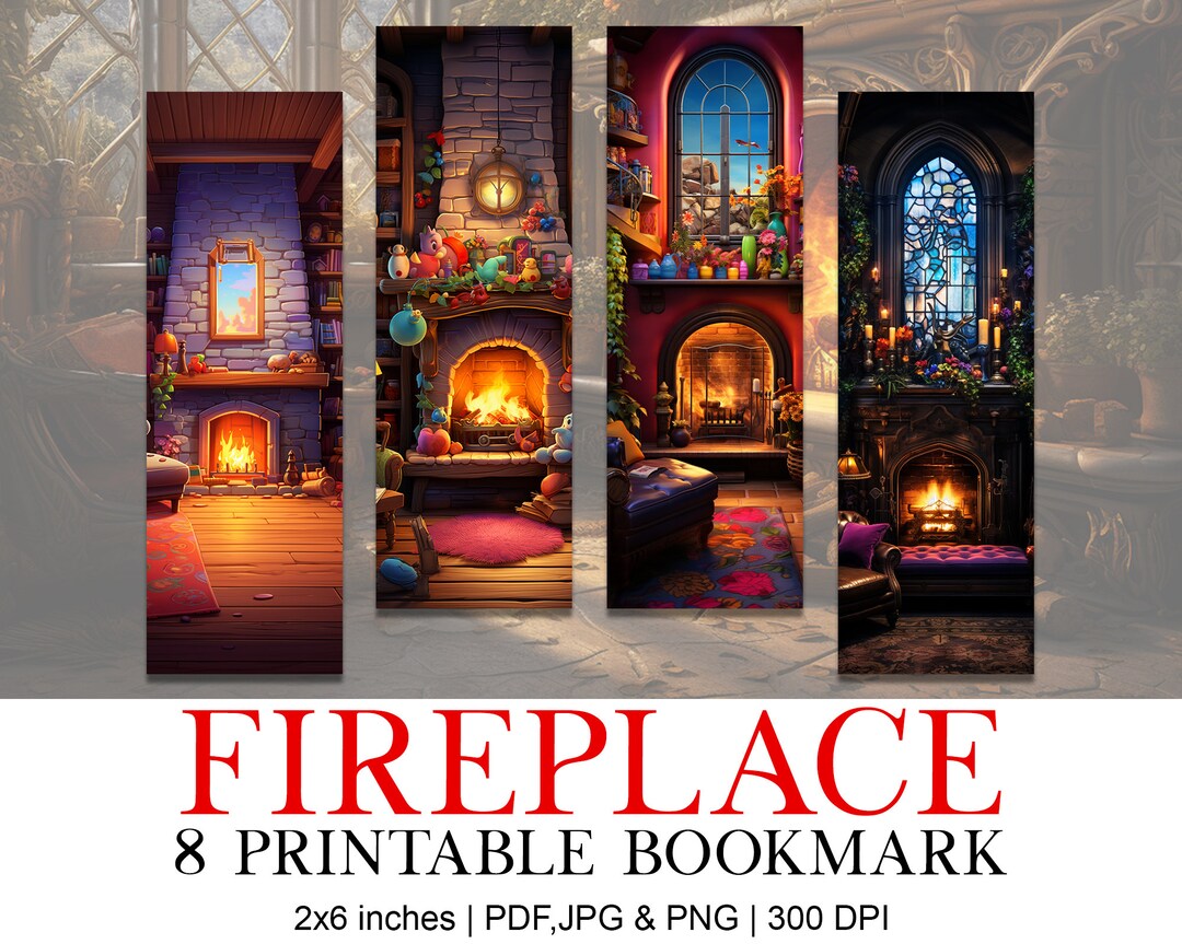 Fireplace Chimney Furnace Printable Bookmark Designs, Aesthetic ...