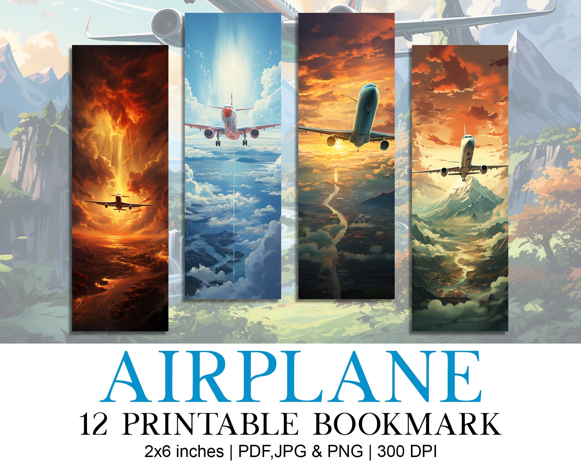 Airplane Jet Plane Bookmark Design, Reading Mode, Bookstack, Book Worm ...