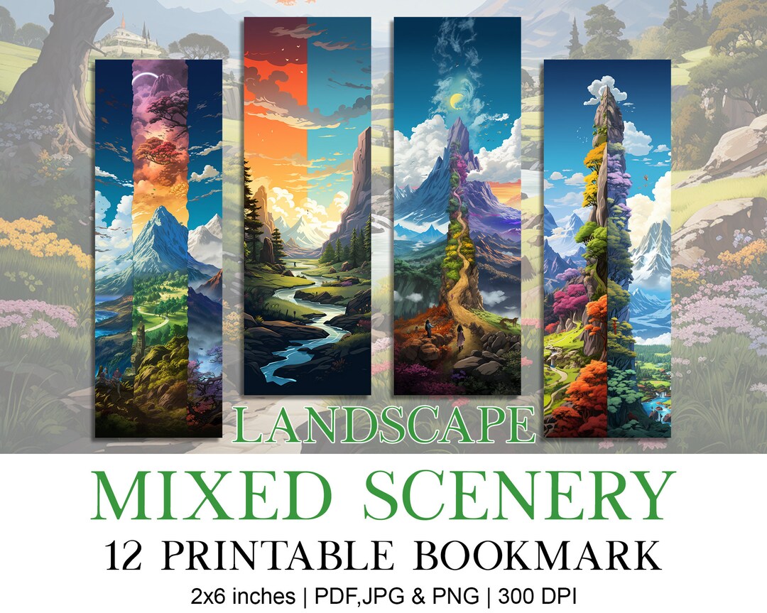 Mixed Scenery Land | Bookmark Design, Reading Mode, Bookstack, Book ...