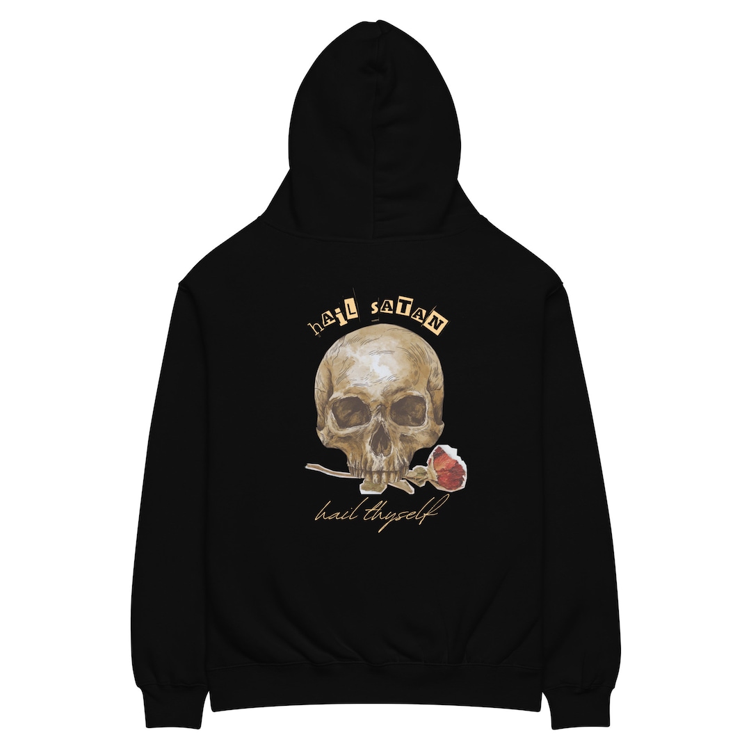 Hail Satan Hail Thyself Oversized Hoodie Satanic Occult Witch Lucifer ...