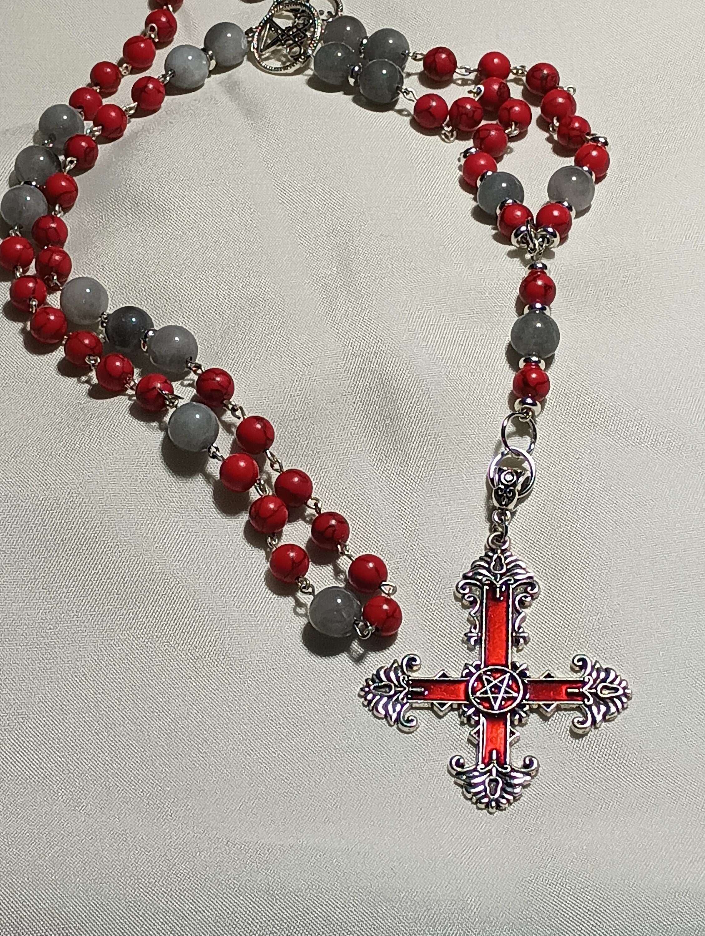 Inferno Rosary Satanic Occult Devil Luciferian Necklace - Etsy