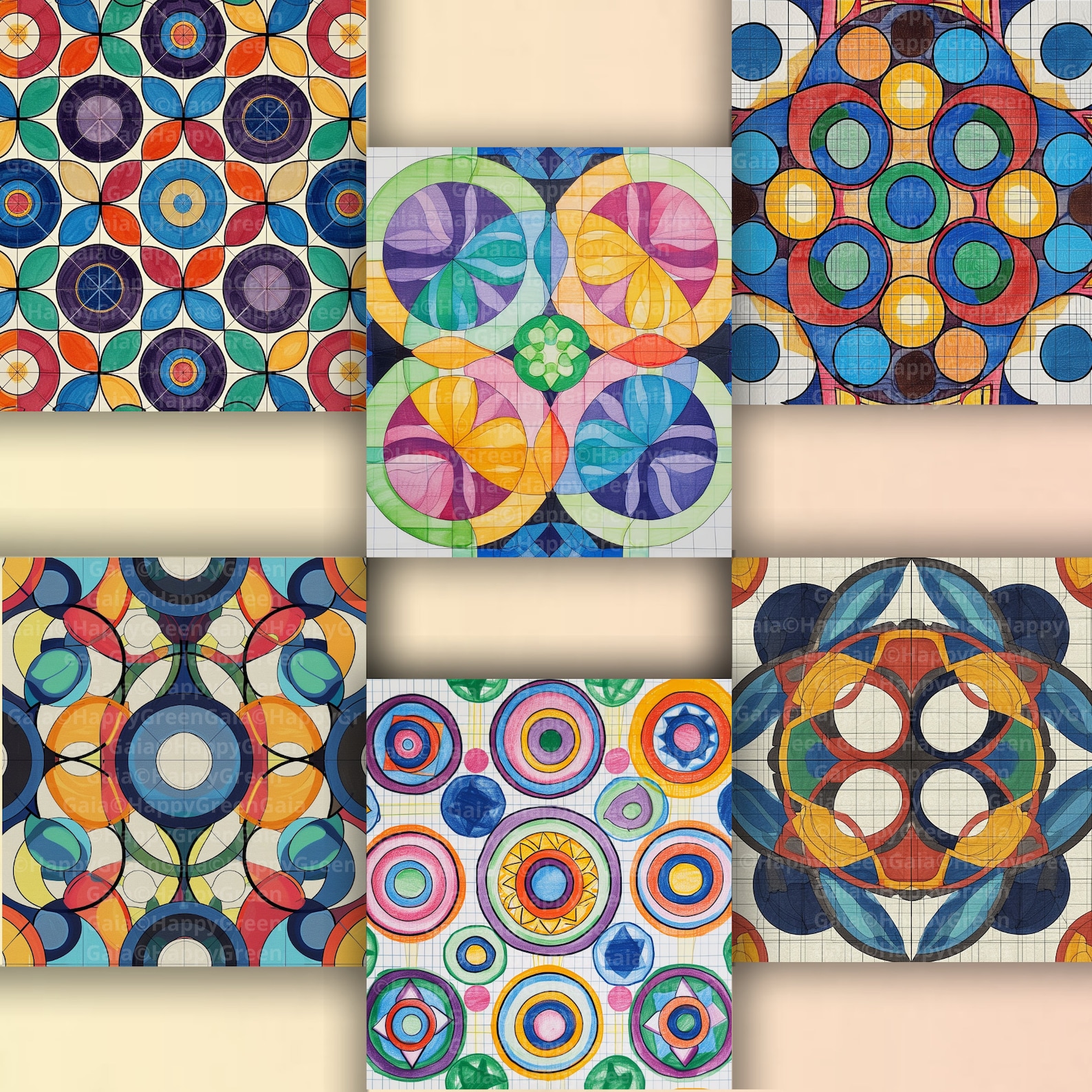 24 Geometric Drawings Digital Paper Pack, Backgrounds. Instant Download ...