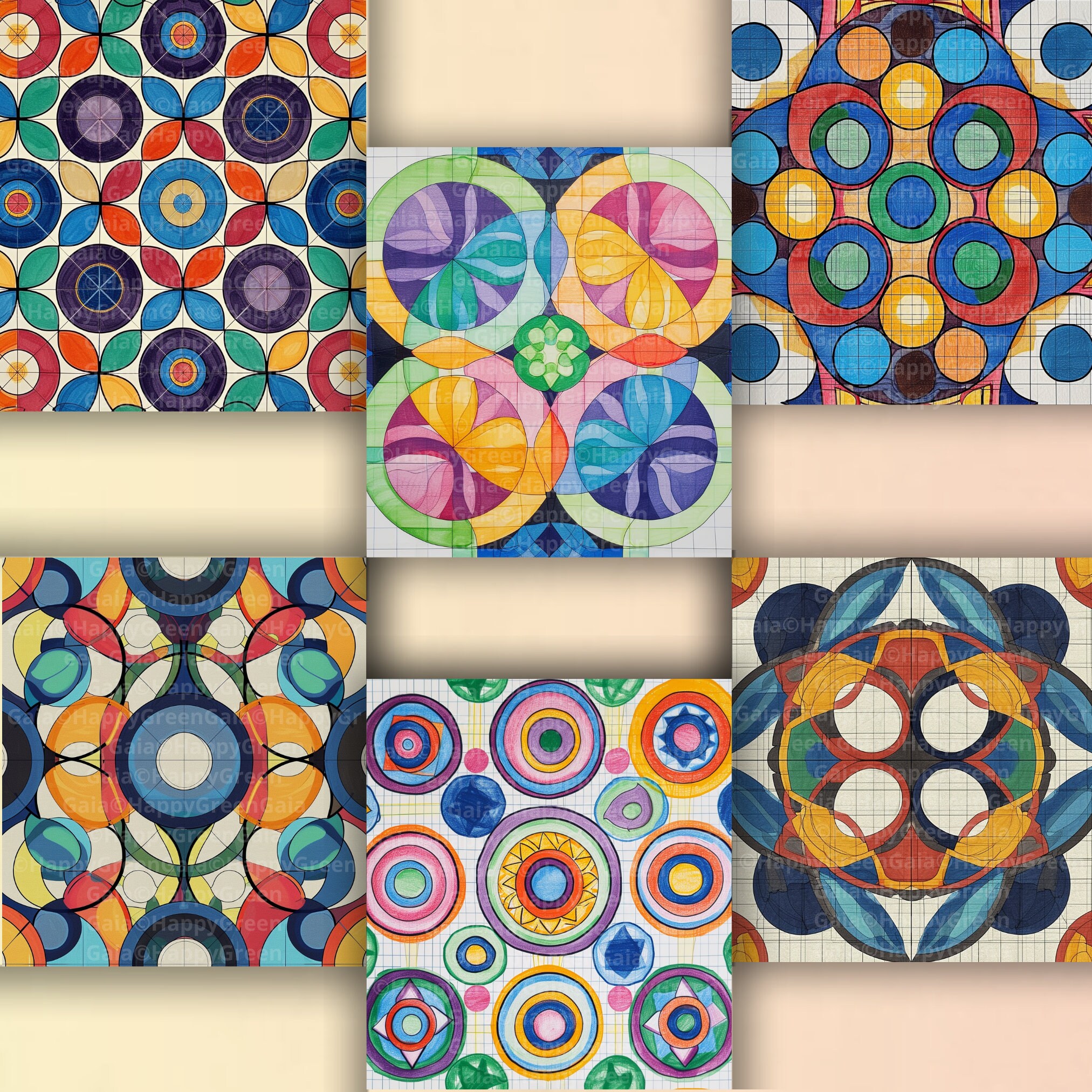 24 Geometric Drawings Digital Paper Pack, Backgrounds. Instant Download ...