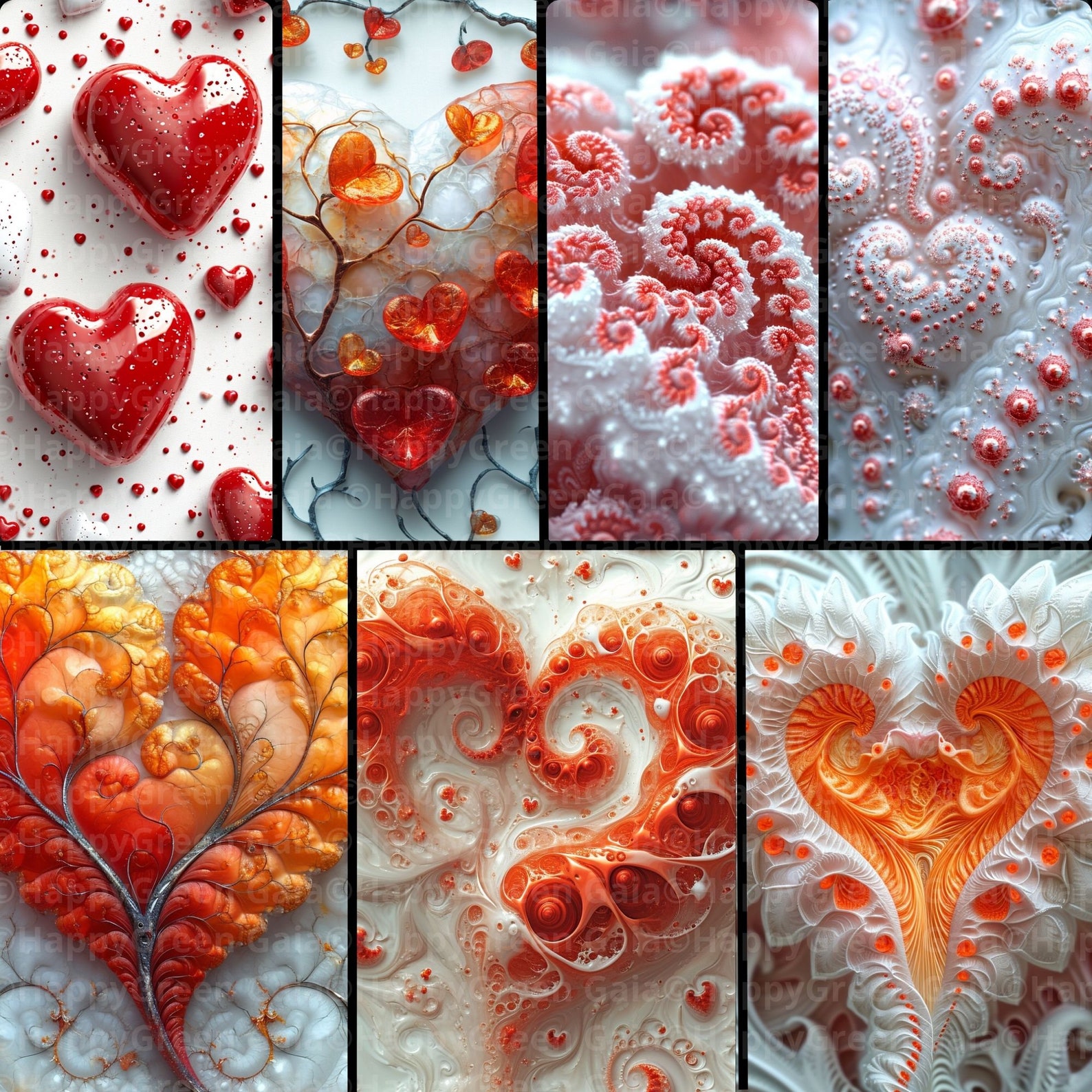 Heavenly Hearts Romantic Heart Shapes Seamless Patterns 15 Designs ...
