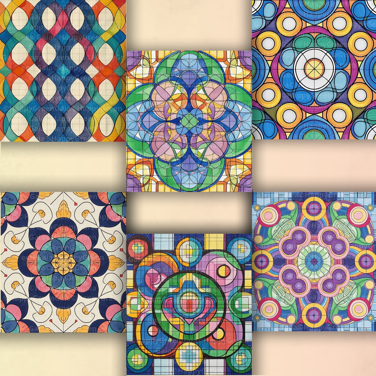 24 Geometric Drawings Digital Paper Pack, Backgrounds. Instant Download ...