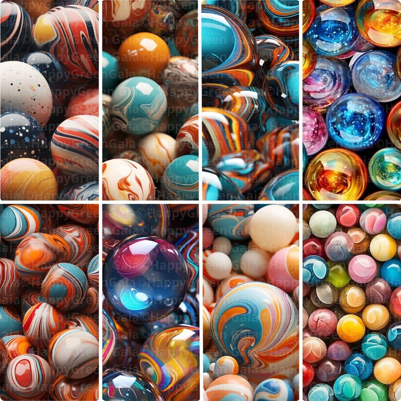 Marble Mania Cheerful Colorful Marbles Seamless Patterns 18 Designs ...